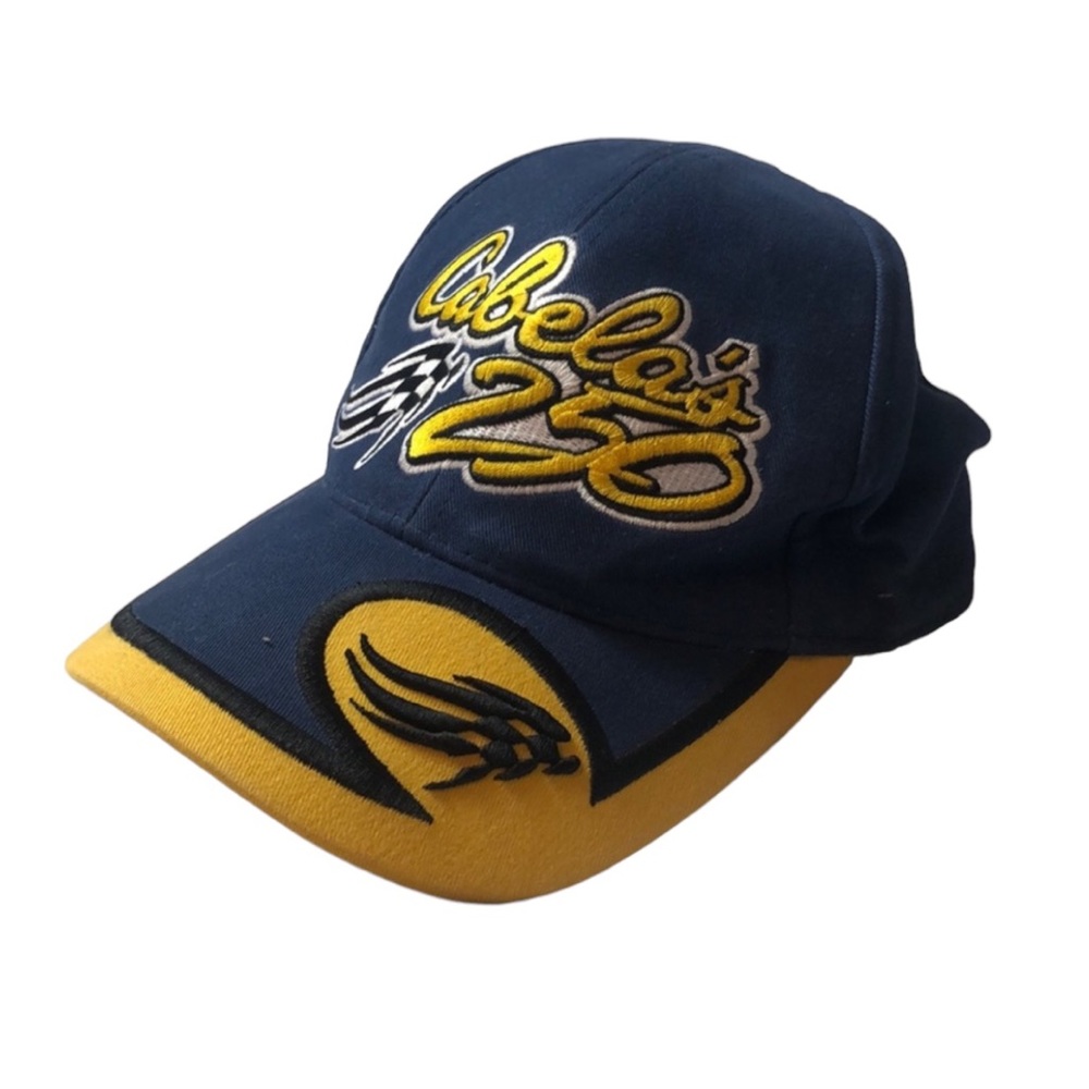 2002 Nascar Cabelas 250 Vintage Hat Blue Yellow - Gem